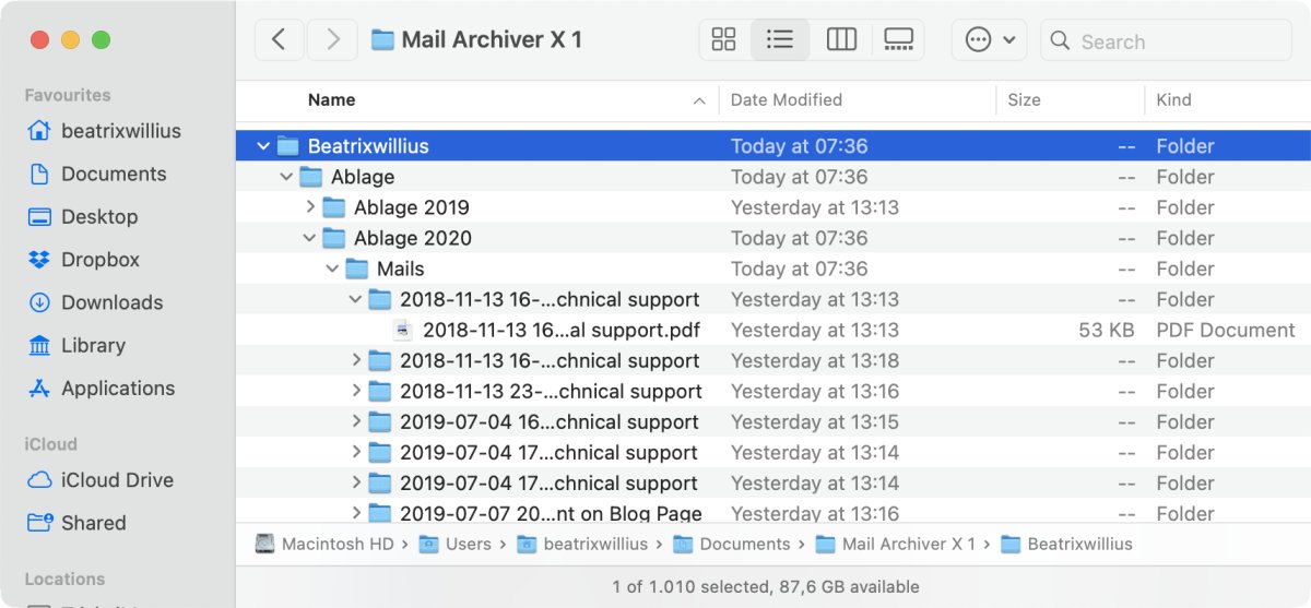 Using DevonTHINK with Mail Archiver for PDFs