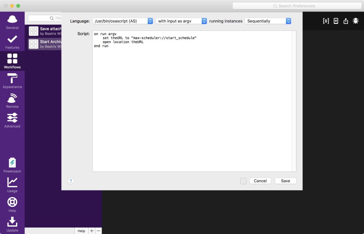 How to start archiving in Mail Archiver with a single keyboard command